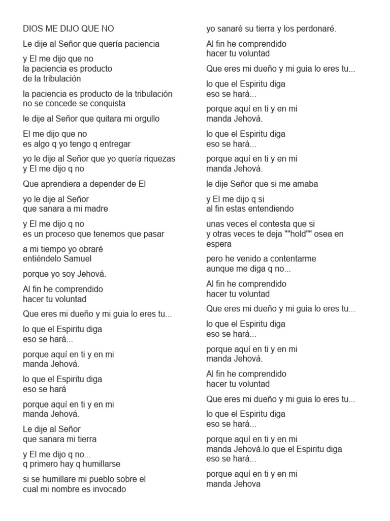 Dios Me Dijo Que No | PDF