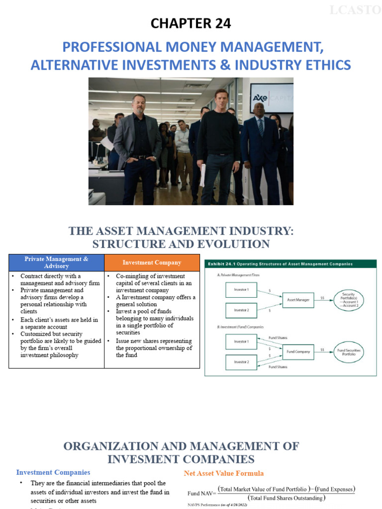 Chapter 24 - Professional Money Management, Alternative Investments ...
