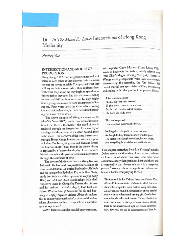 Audrey Yue, Intersections of Hong Kong Modernity | PDF