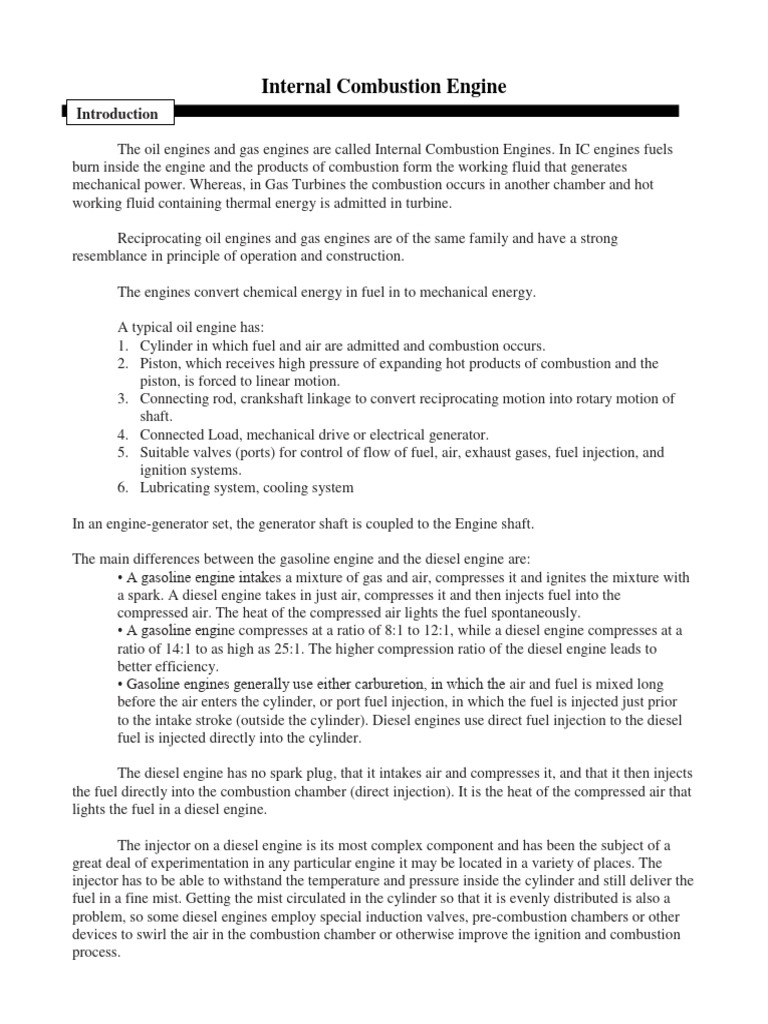 Topic 5 Internal Combustion Engine | PDF | Internal Combustion Engine | Diesel Engine