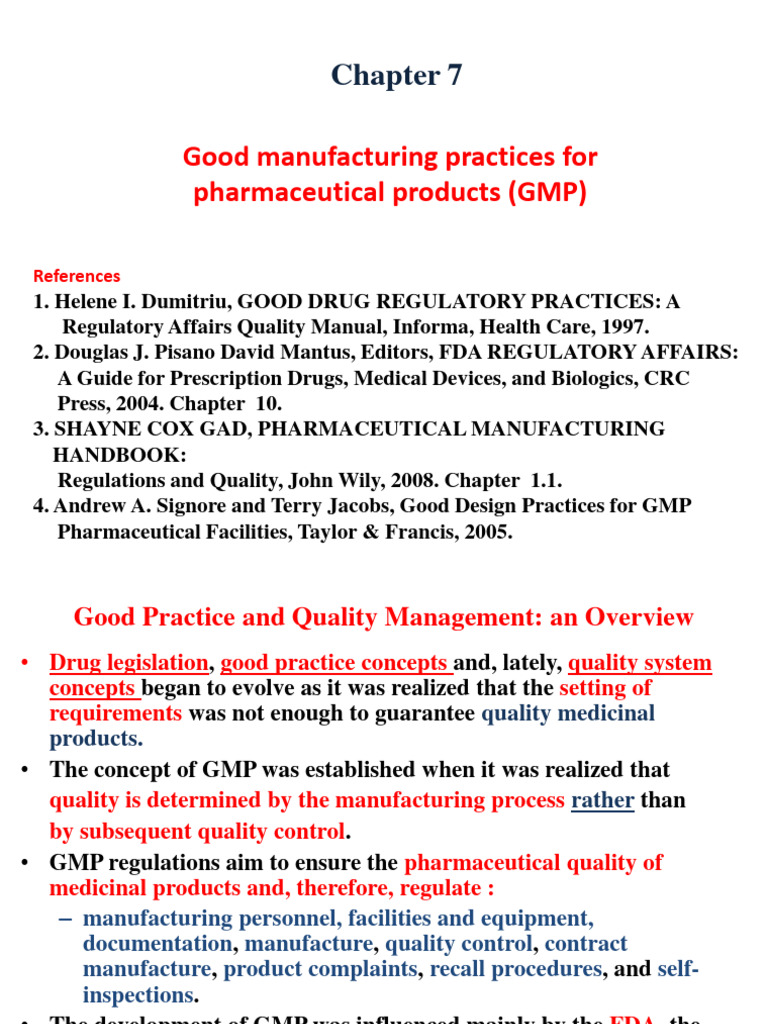 GMP Regulations for Pharmaceutical Manufacturing | PDF | Food And Drug ...