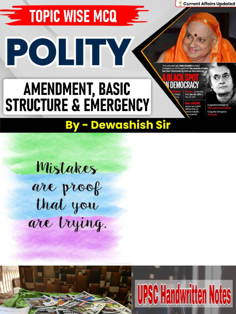 Amendment, Basic Structure & Emergency | PDF | State Of Emergency ...