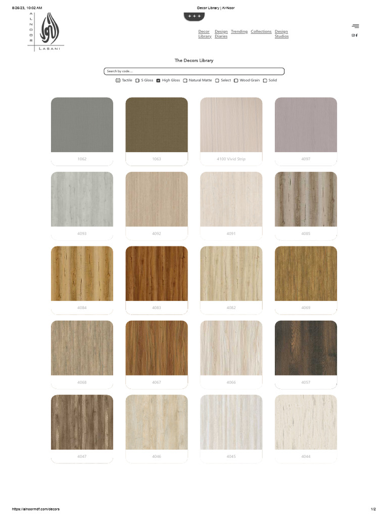 Al-Noor High Gloss Sheets Catalogue | PDF