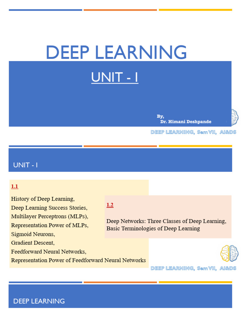 DL_Unit1_HD | PDF | Artificial Neural Network | Deep Learning