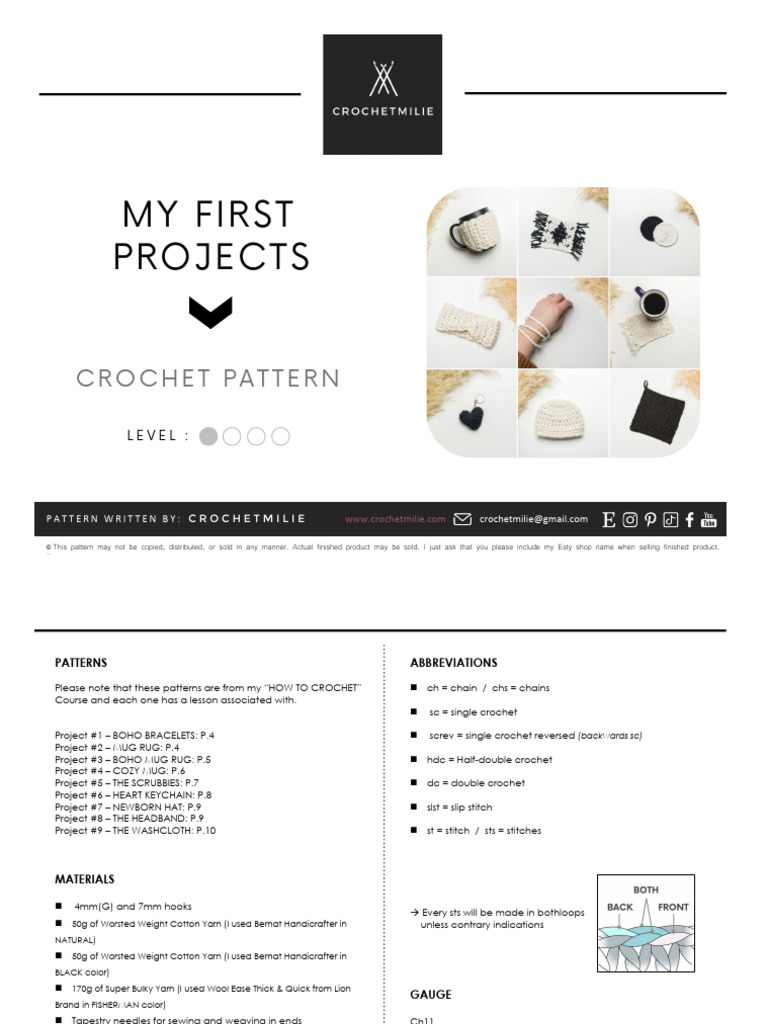 My First Projects PDF | PDF | Crochet | Yarn