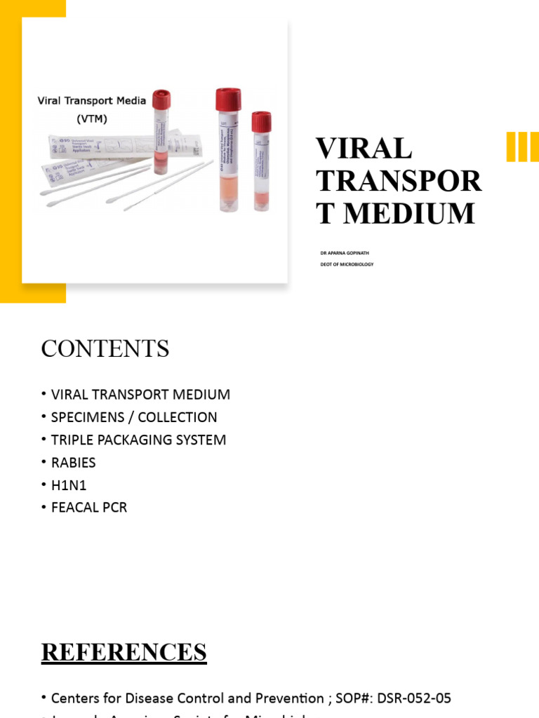 Viral Transport Medium Guide | PDF | Virus | Rabies