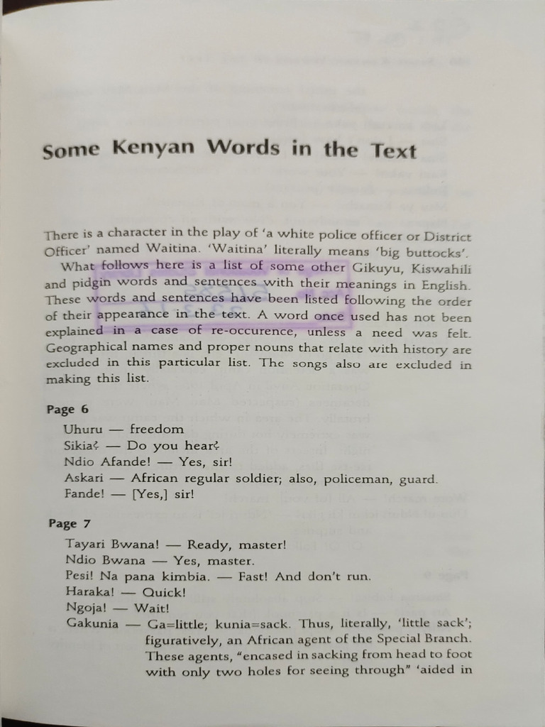 Kenyan Words in Text | PDF