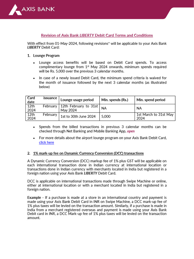 Liberty Updates TNC | Download Free PDF | Debit Card | Banking