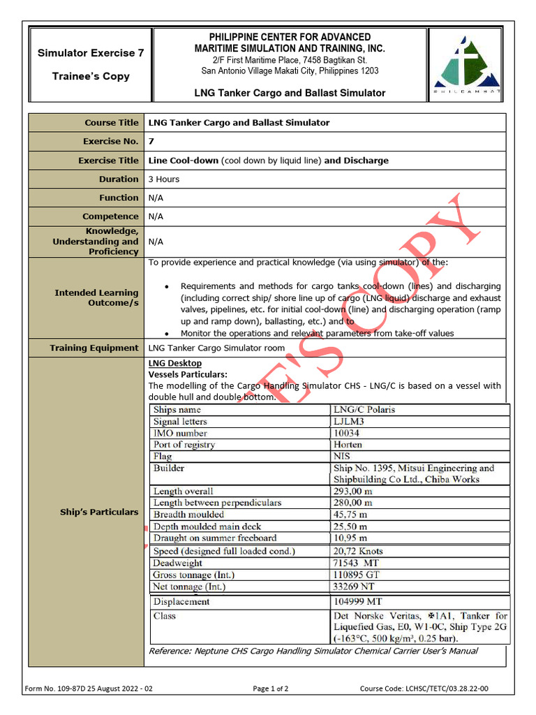 Exercise No. 7 - Line Cool-Down and Discharge Train 1 1 | PDF ...