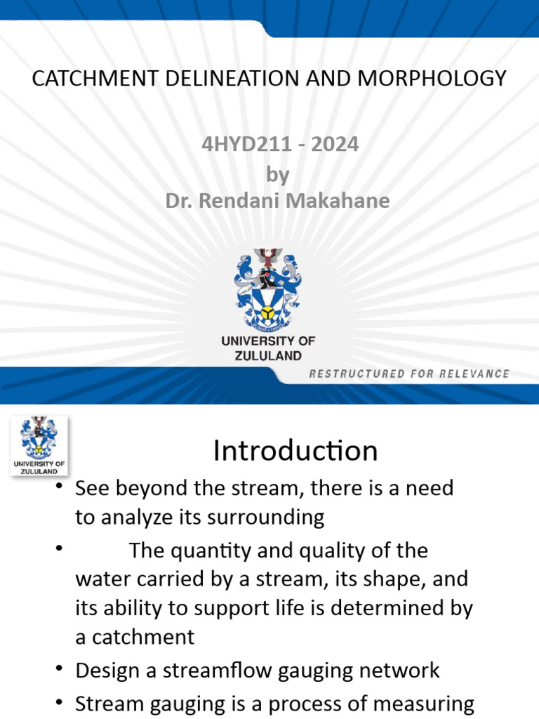 Catchment Delineation and Analysis Guide | PDF | Drainage Basin | Stream