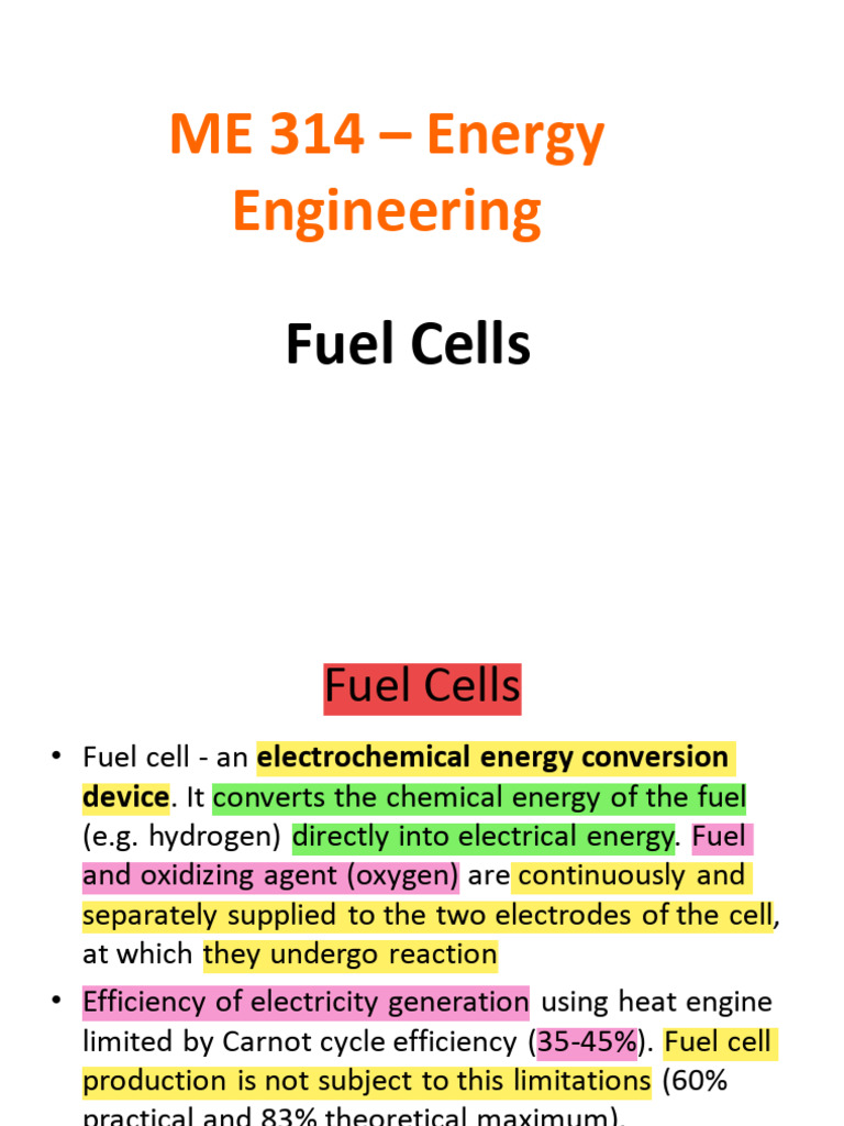 ME314 FuelCells 1 | PDF | Fuel Cell | Electrode