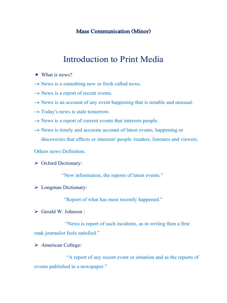 Mass Communication | PDF | News | Mass Media