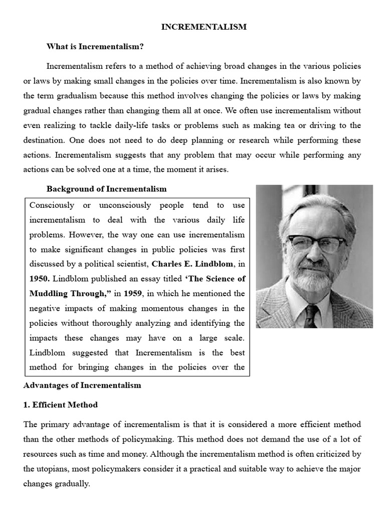 Incrementalism: A Guide for Policymakers | PDF | Policy | Cognition