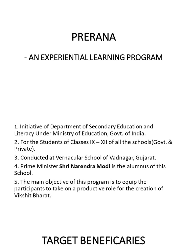 PRERANA Program | PDF