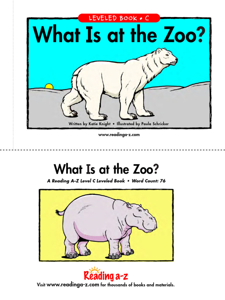 What's at the Zoo? Level C Book | PDF | Zoo | Zoology