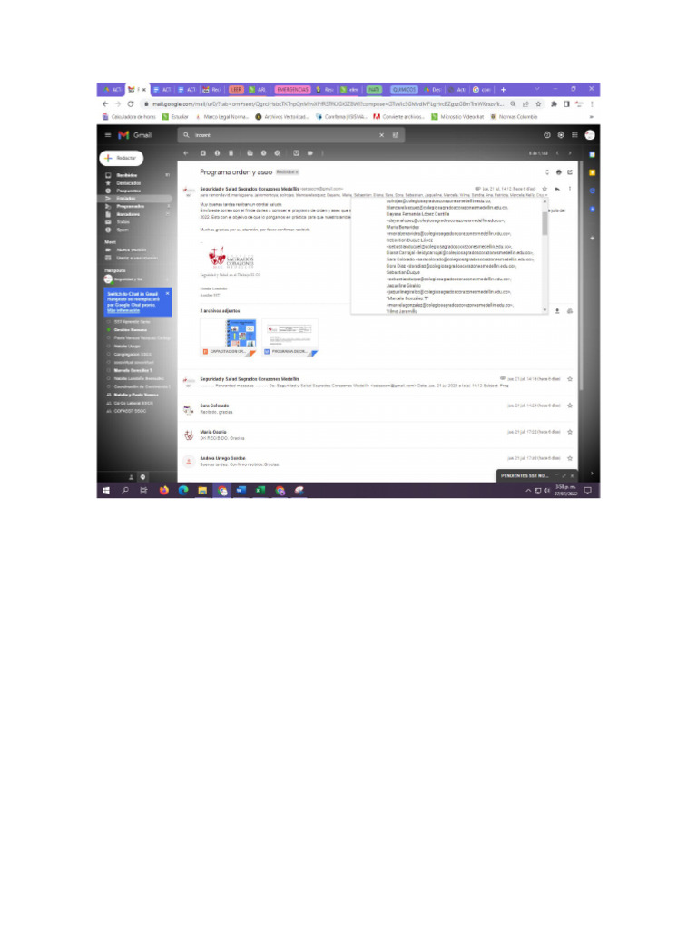 Capacitacion Orden y Aseo Constancia de Los Correos | PDF