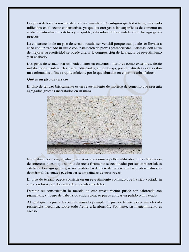 Que Es El Terrazo | PDF | Hormigón | Materiales
