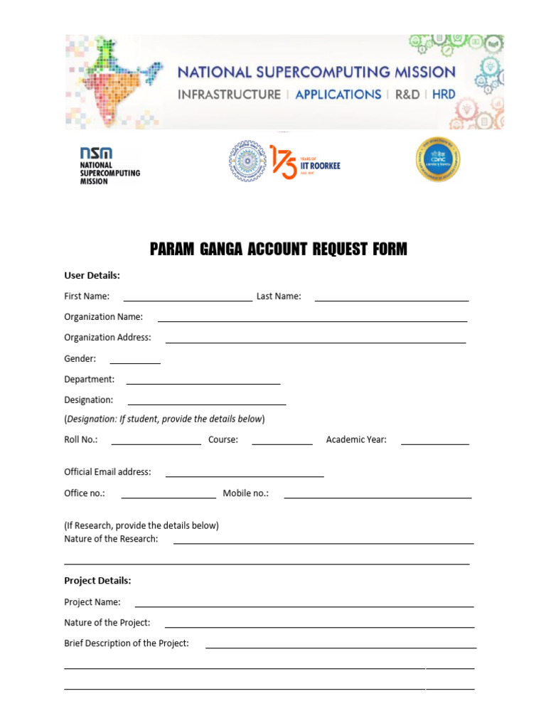 HPC PGSC Account Request Form | PDF | Supercomputer | Computing
