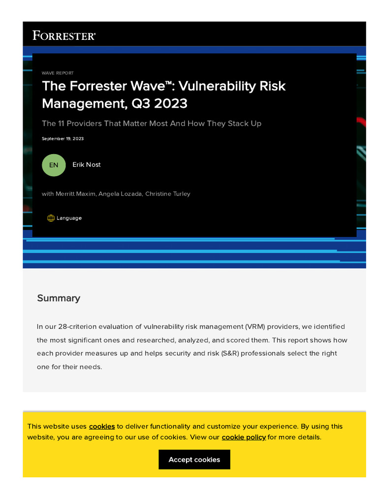 Vulnerability Risk Management_Forester | PDF | Computer Security | Security