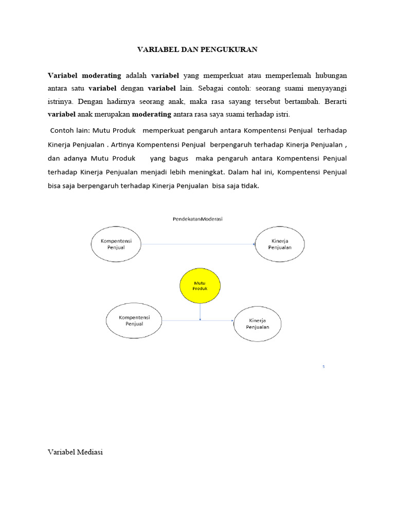 Contoh Variabel Moderasi Dan Mediasi | PDF