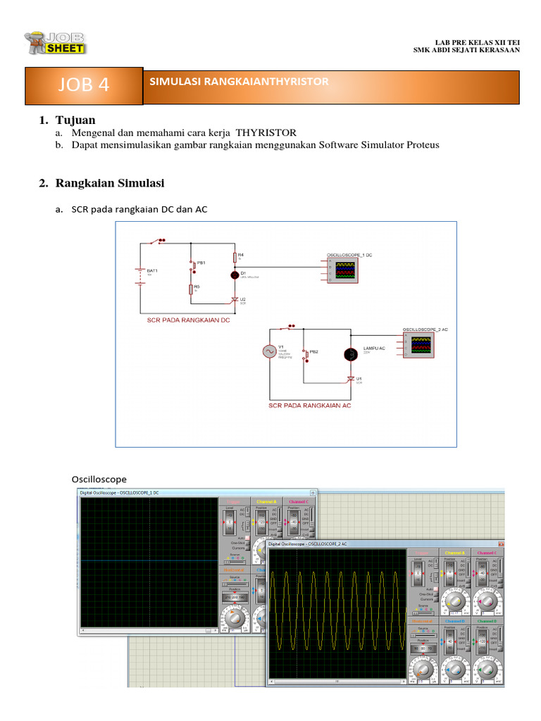 JOB SHEET 4 SIMULASI RANGKAIAN THYRISTOR | PDF JOB SHEET 4 SIMULASI RANGKAIAN THYRISTOR | PDF