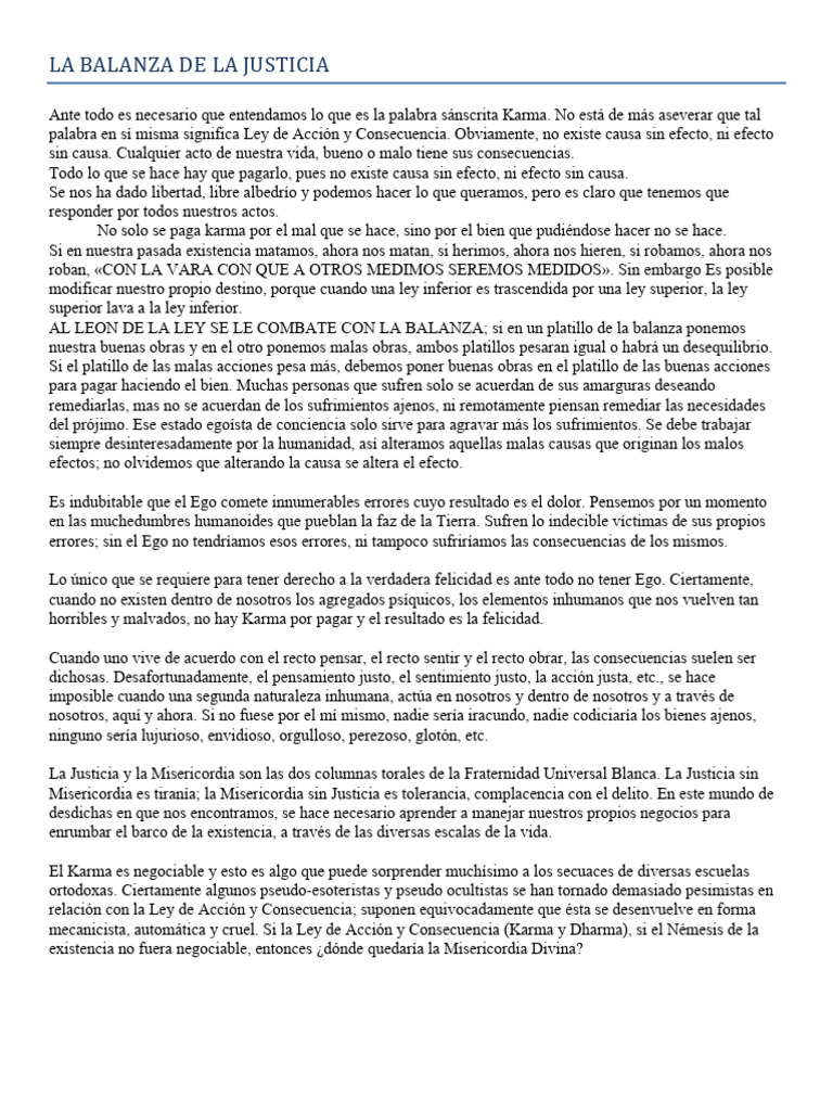 LA BALANZA DE LA JUSTICIA PRACTICA COMPLETA | PDF | Karma | Oración