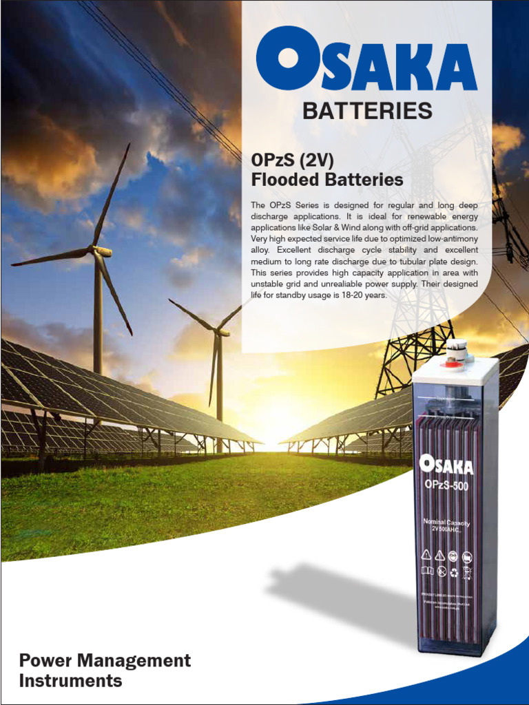 Osaka OPzS Technical Data Sheet | PDF | Electricity | Electric Power