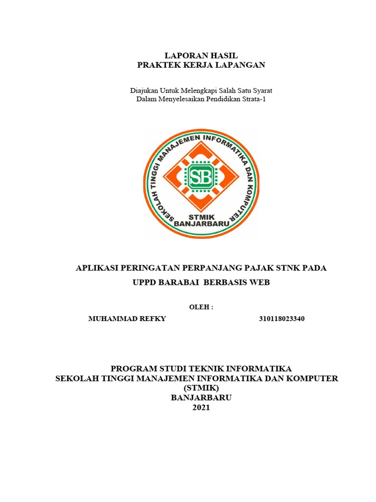Laporan - PKL - Muhammad Refky - Bismillah Acc | PDF | Komputer | Teknologi & Rekayasa