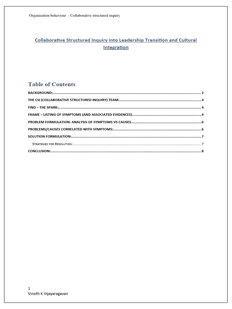 Leadership Transition and Cultural Integration | PDF | Leadership ...