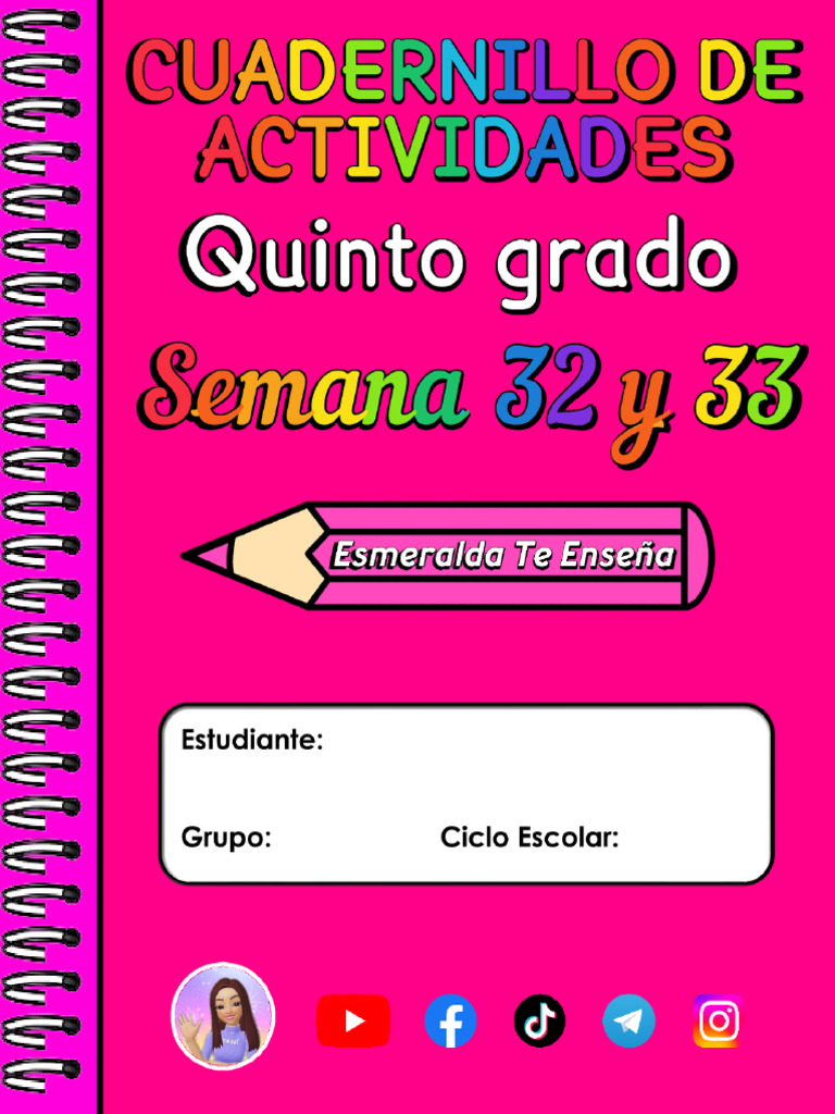 ? 5° S32 S33 CUADERNILLO DE ACTIVIDADES ? Esmeralda Te Enseña ? | PDF | México