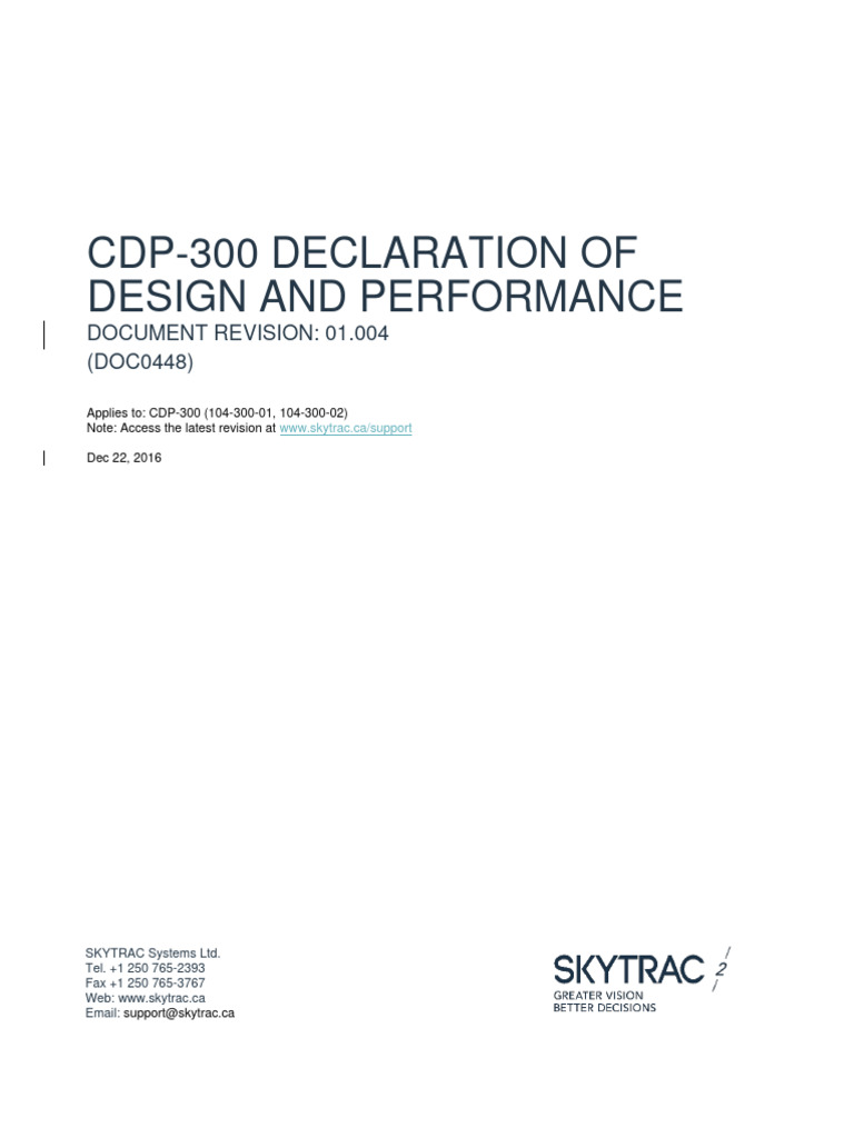CDP 300 Declaration of Design and Performance DOC0448 R01 004 | PDF | Printed Circuit Board | Screw