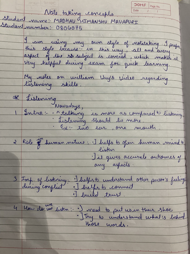 Note Taking Concept | PDF