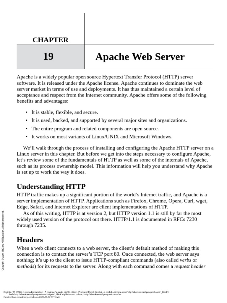 Lecture07 - Apache Server - Installation and Configuration | PDF | Networking | Internet & Web