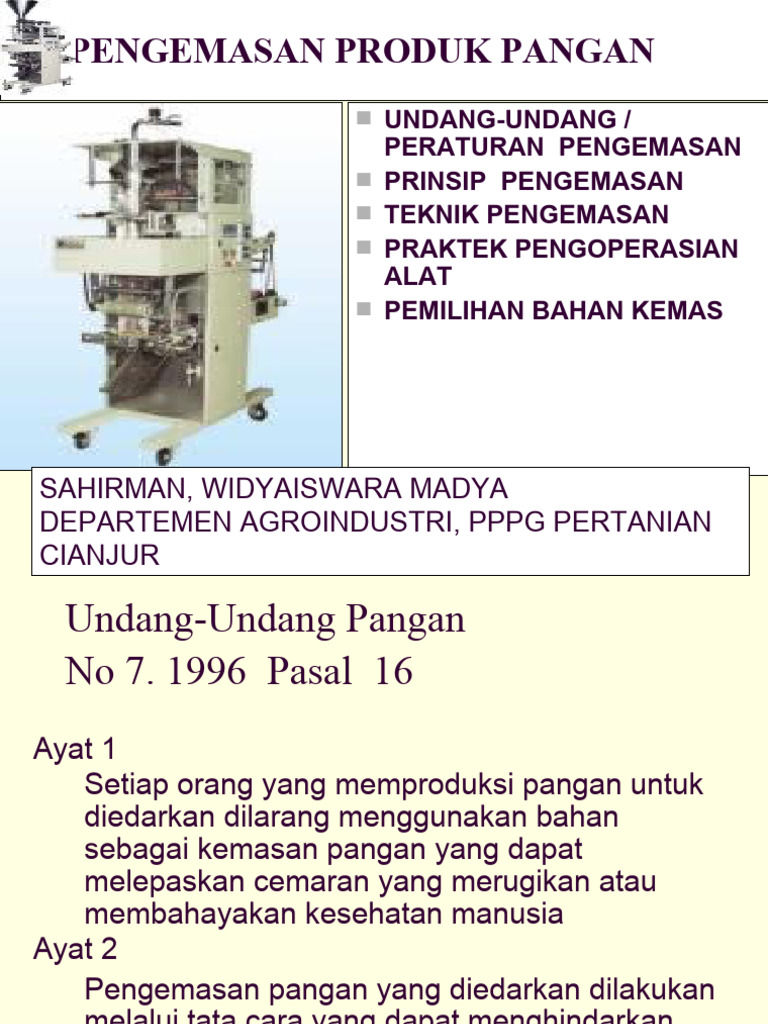 Pengemasan 1 | PDF