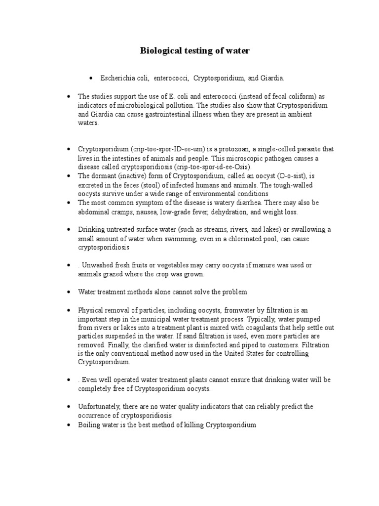 Mini | PDF | Water Purification | Bacteria