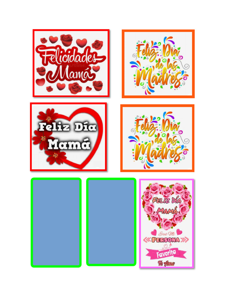 Tarjetas Dia De La Madre Pdf