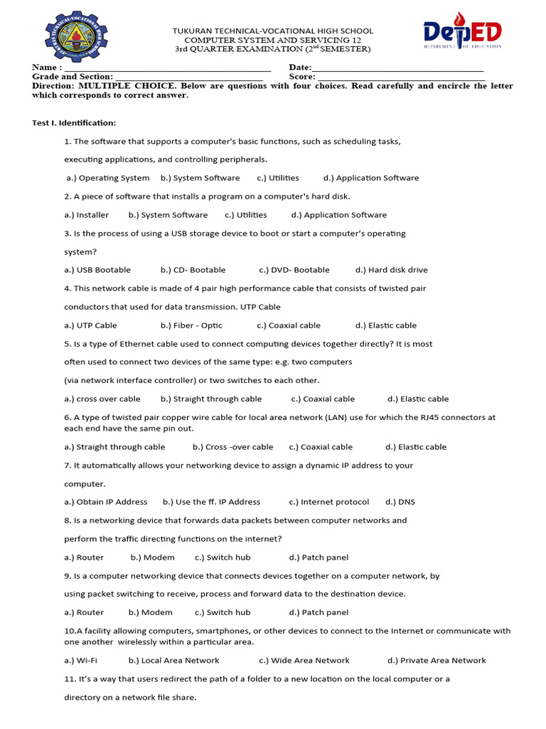 Css 3rd Exxamination | PDF | Computer Network | Ip Address