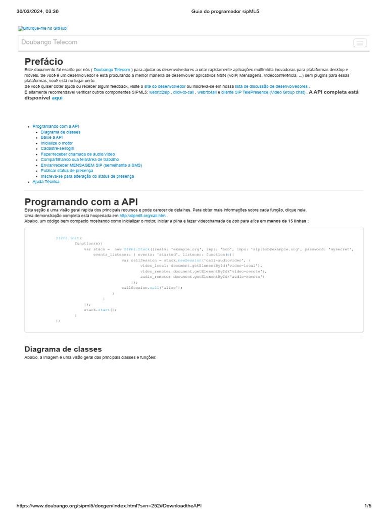 Guia Do Programador sipML5 | PDF | Ciência da Computação | Programas