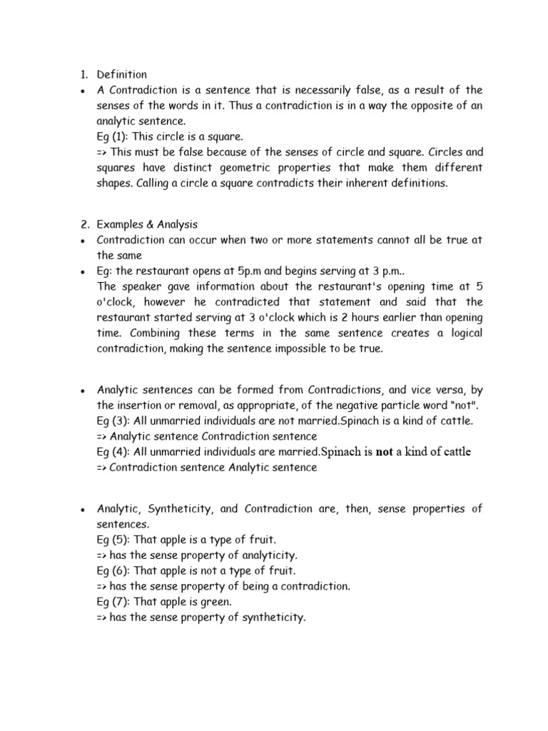 (Semantics) U9: Contradiction | PDF