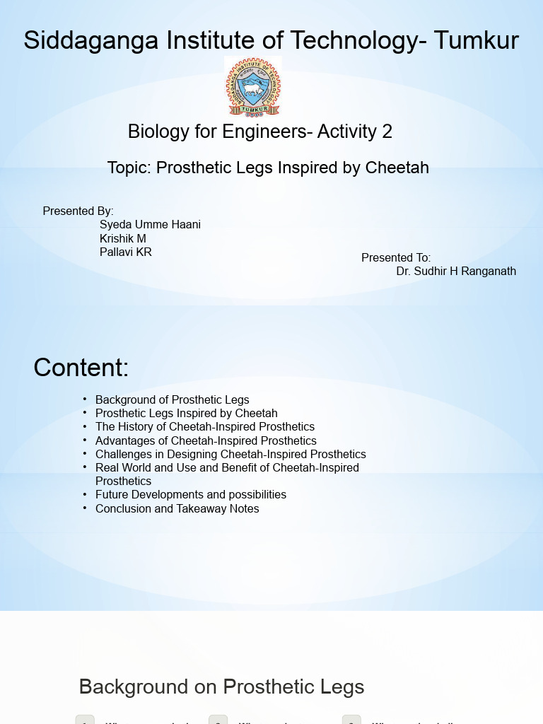 Cheetah-Inspired Prosthetic Legs | PDF | Prosthesis | Engineering