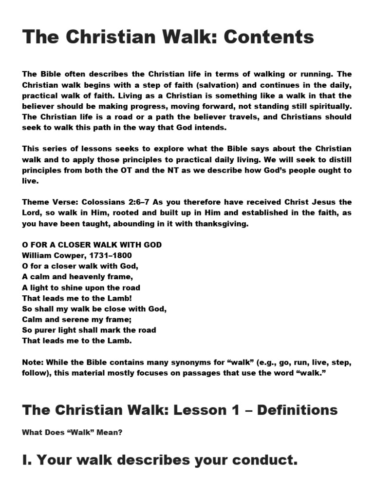 The Christian Walk | PDF | Jesus | Salvation