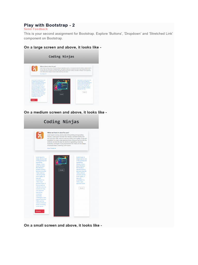 Bootstrap Assignment: Buttons & Links | PDF