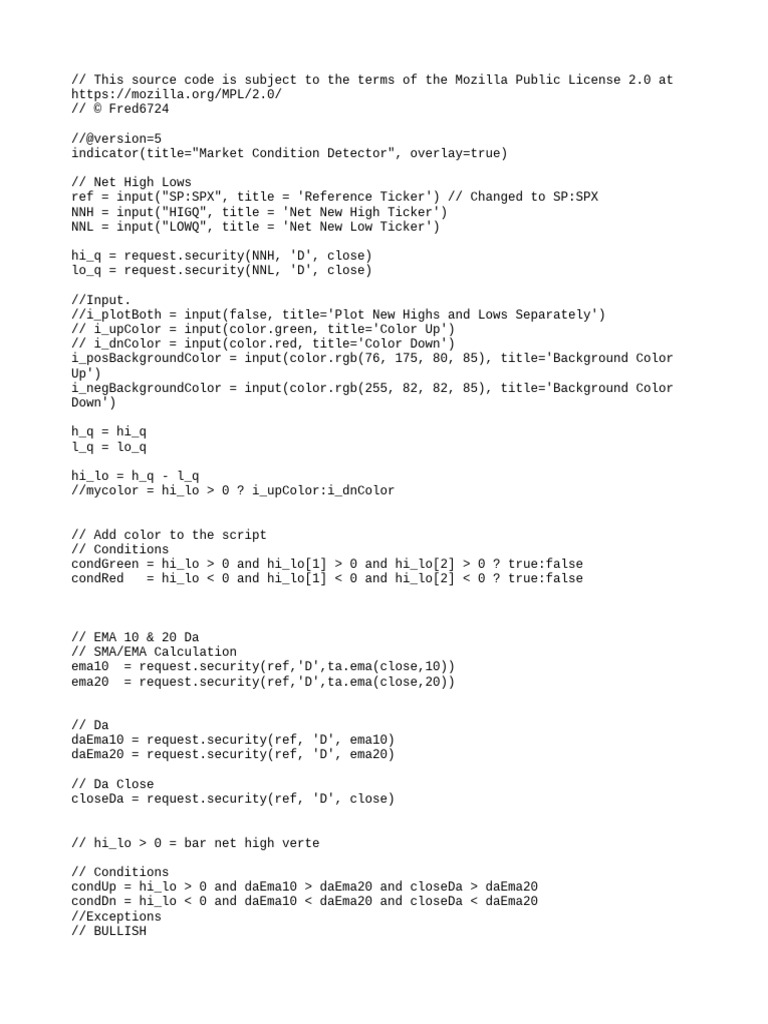 Market Condition Detector Script | PDF