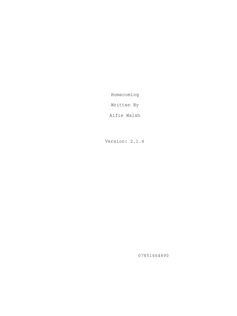 Script Homecoming Final Version | PDF | Mystery, Thriller & Crime Fiction