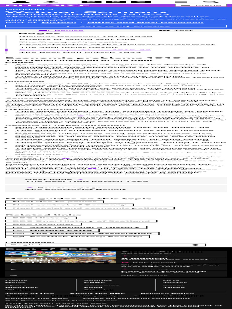 Economic Problems 1919-23 - Weimar Germany - National 5 History ...