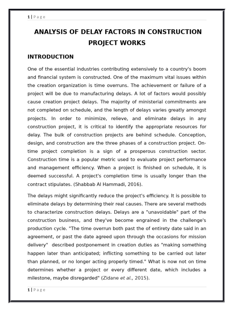Construction Project Delay Factors | PDF | Risk | Audit