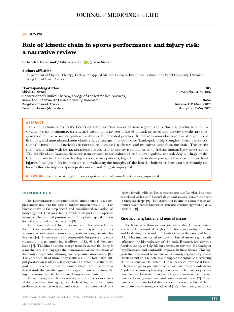 Kinetic Chain's Impact on Sports Performance | PDF | Anatomical Terms ...