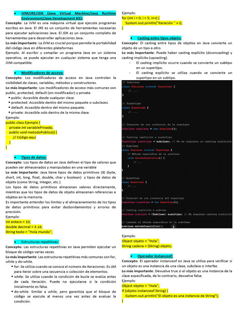 RESUMEN JAVA ENTREVISTAS v2 | PDF | Java (lenguaje de programación) | Interfaz de usuario