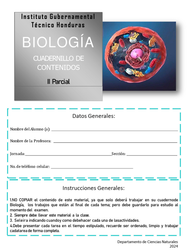 Biologia Ii Parcial 2024 Cuadernillo Pdf Fotosíntesis Biología