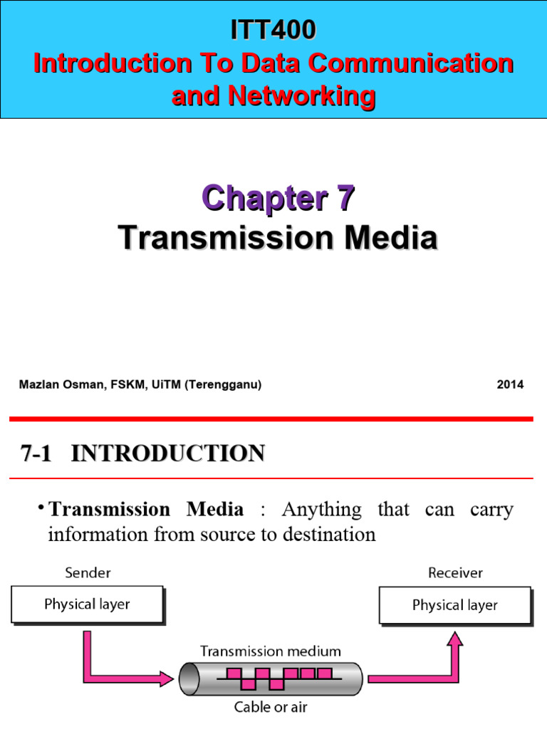 Ch5 Transmission Media | PDF | Transmission Medium | Optical Fiber